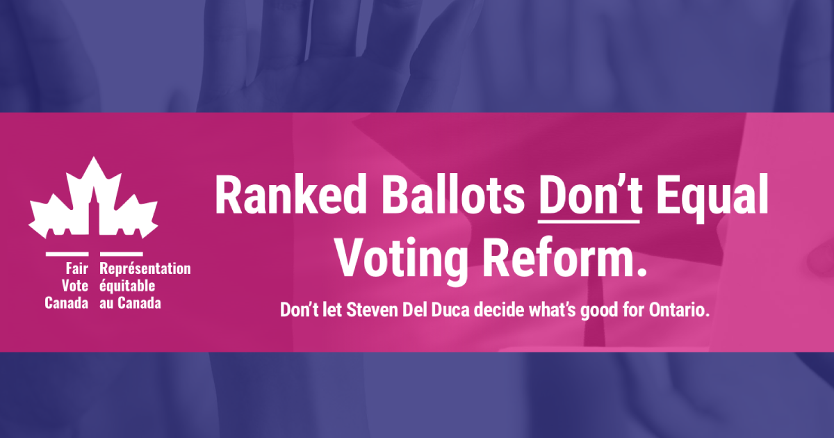 Winner-take-all ranked ballot - it's no solution - Fair Vote Canada